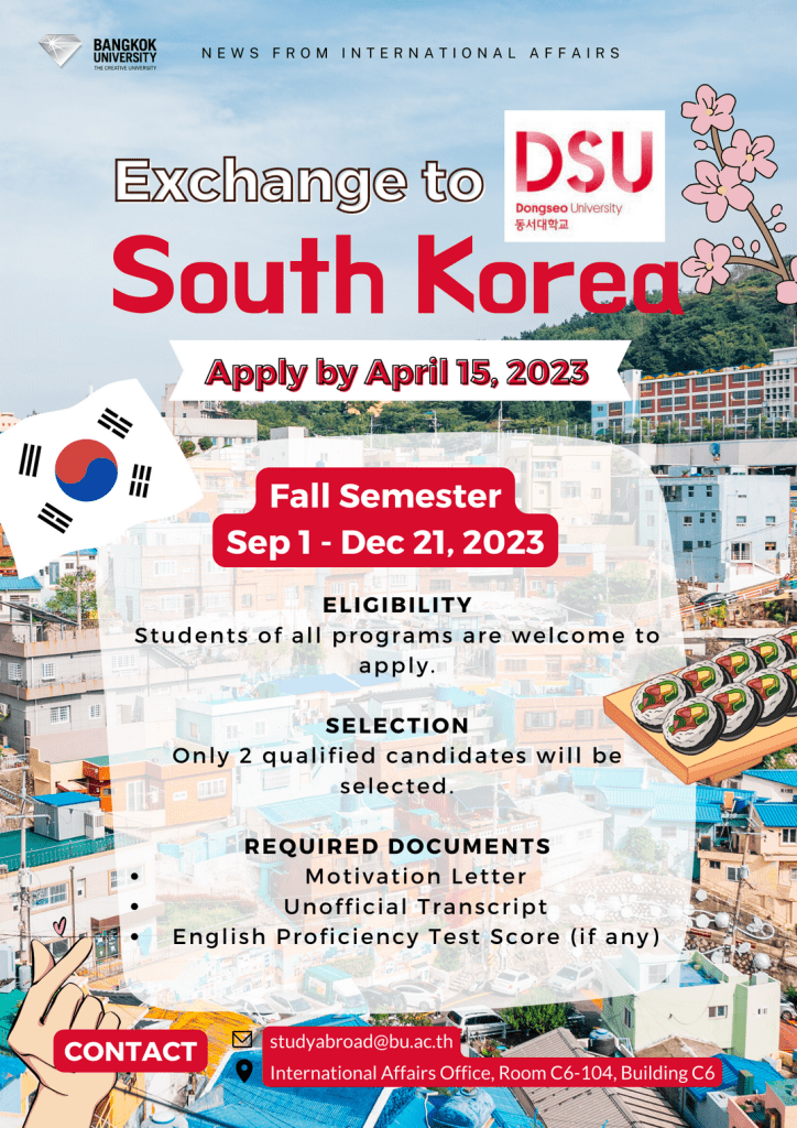 Exchange to Dongseo University - Korea - BU Links